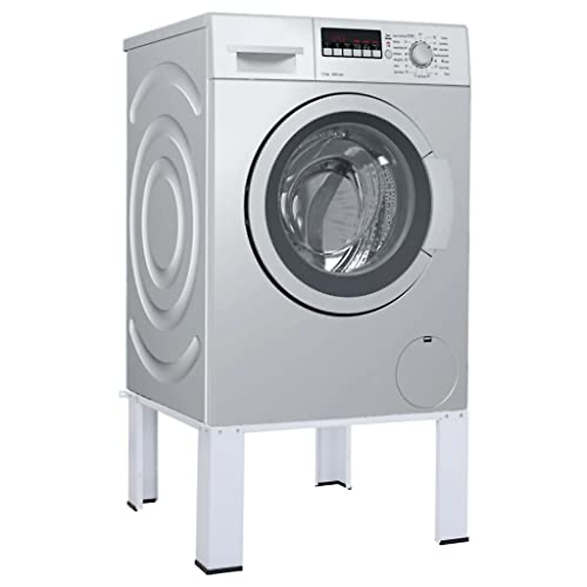 INLIFE Washer Dryer Stand Heavy Duty Washing Machine Pedestal with Storage Drawer Adjustable Height Base for Mini Air Conditioner Refrigerator Dryer White 27.2" x 27.2" x 12.8" (W x D x H)
