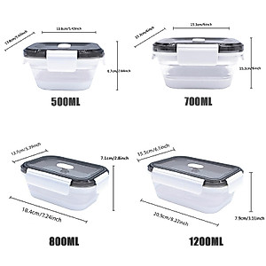 CAMPWOLF Collapsible Food Storage Containers with Lid,Set of 4,Microwave Freezer Dishwasher Safe,BPA Free, Leakproof (Rectangular)