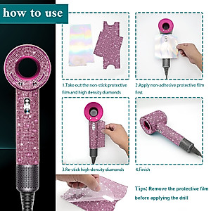 Rhinestones Case for Dyson Hair Dryer Anti-Scratch Shockproof Dust Proof Travel Protective Case Cover for Dyson Hair Dryer (Bling Purple)