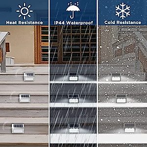 Solar Powered Step Lights,12 Pack Solar Deck Step Lights Outdoor, Stair Lights Waterproof for Driveway, Fence, Patio, Garden, Pathway, Cold White