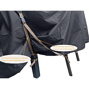 Garden Balsam Heavy Duty Waterproof Patio Furniture Covers,Fading Resistant Outdoor Table and Chair Covers Large Rectangular 108"Wx 82"D x 28"H Dark Grey