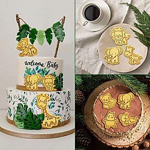 Animal Cookie Cutters With Plunger Stamps Set,8 Piece 3D Animal Embossing Cutters For Biscuit Fondant Cheese Baking Molds