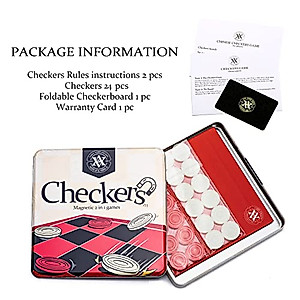 A&A Magnetic Pressman Checkers & Chinese Checkers/Classic Game with Folding Board and Interlocking Checkers/Travel Games