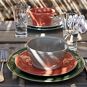 Casafina Ceramic Stoneware 26 oz. Soup & Cereal Bowl - Fontana Collection, Forest Green | Microwave & Dishwasher Safe Dinnerware | Food Safe Glazing | Restaurant Quality Tableware