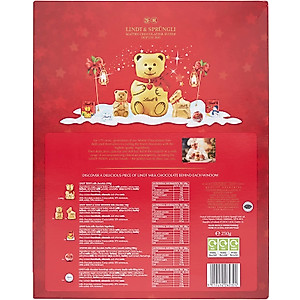 Lindt Bear & Friends Advent Calendar, 24 Fine Milk and White Chocolates, 250g