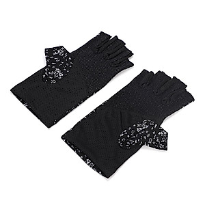 Fingerless Gloves Cotton Cycling Gloves for Women Girls Anti Slip Gloves Cotton Driving Gloves Riding Gloves Breathable Touchscreen Gloves Sun Gloves Outdoor Sports Gloves