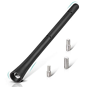Eightwood Universal Car Radio Rubber Antenna Mast 7 inch FM AM Roof Mount Vehicle Antennae Replacement with M4 M5 M6 Screw Adapter