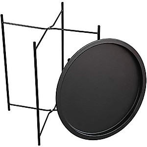 JERAOL Round Side Table Set of 2 with Storage, Metal End Table for Living Room Bedroom and Outdoor,Easy to Clean Strong and Durable Iron Sofa Table for Small Space, Easy Assembly