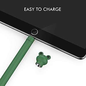 AhaStyle Case for Apple Pencil 1st Gen, Cute Cartoon Soft Silicone Sleeve Cover Accessories Compatible with Apple Pencil 1st Generation(Green Frog)