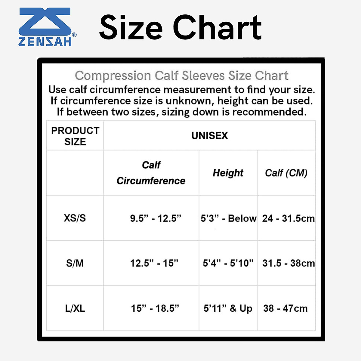 Zensah Running Leg Compression Sleeves – Shin Splint, Calf Compression Sleeve, Made in USA for Sports, Travel, Men and Women (Black, Large/X-Large)