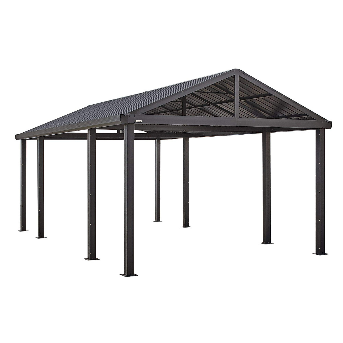 Sojag 20' x 12' Samara Carport with Aluminum Frame and 10' High Galvanized Steel Roof for Easy Drive Through Access