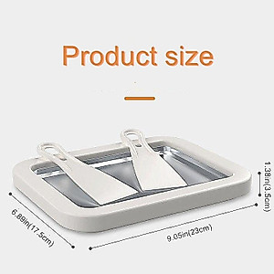 Baotkere Ice Cream Sorbet Frozen Yogurt Maker Machine, Sweet Spot Roller Pan, Instant Cold Plate with 2 Scrapers，Ideal for Soft Ice Cream Gelato Fruit Milkshake Smoothie Making