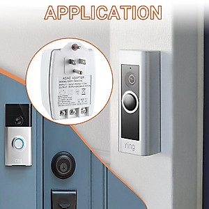 JAMHER 16.5 Volt Doorbell Transformer 16.5VAC 40VA 2424mA Plug in Transformer with PTC Fuse Compatible with Nest Ecobee Sensi and Honeywell Thermostat and All Versions of Ring Doorbell