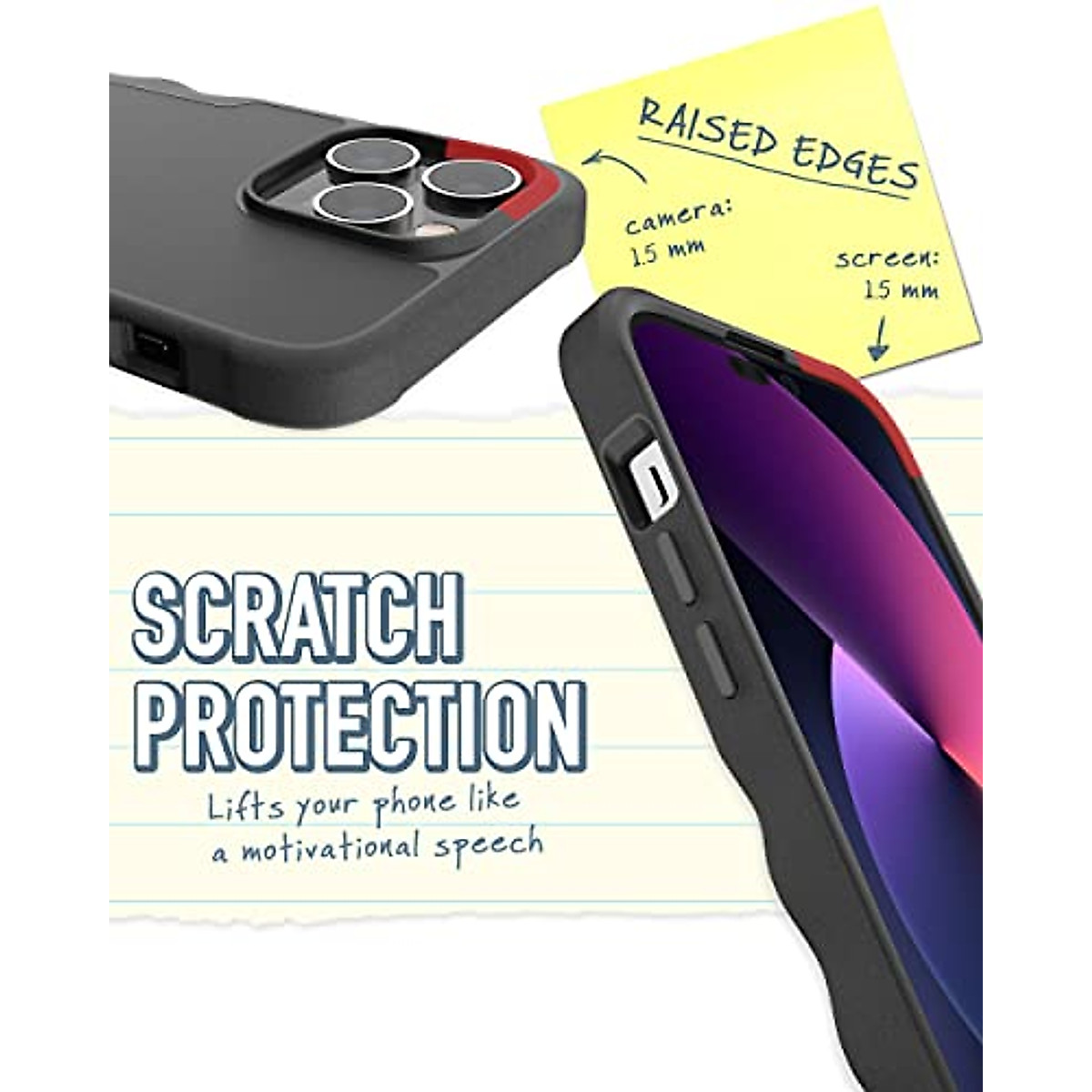 Smartish iPhone 14 Pro Max Protective Case - Gripzilla Compatible with MagSafe [Rugged + Tough] Heavy Duty Armored Slim Cover with Drop Protection - Black Tie Affair