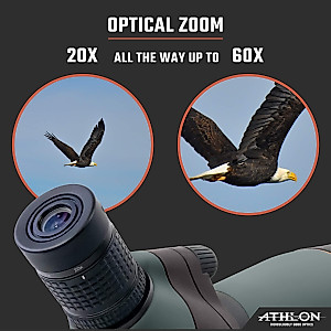 Athlon Optics Talos 20-60x80 Spotting Scope - Straight, Charcoal Grey