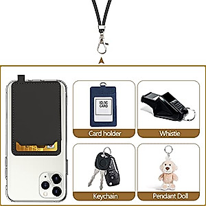 FYY[2 Pack]Phone Lanyard,Universal Crossbody Cell Phone Lanyards with Card Holder,[3M Adhesive][Adjustable Shoulder Neck Straps]Cell Phone Lanyard Compatible with iPhone,Samsung and Smartphones-Black