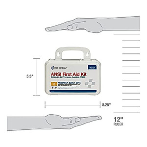 First Aid Only 90754 Bulk ANSI A 10-Person Emergency First Aid Kit for Home, Work, and Travel, 71 Pieces