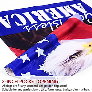 Volta God Bless America Garden Flag Double Sided Bald Eagle Patriotic Garden Flag American Independence Day 4th of July Yard Flag for Outdoor Decoration 12x18 Inch