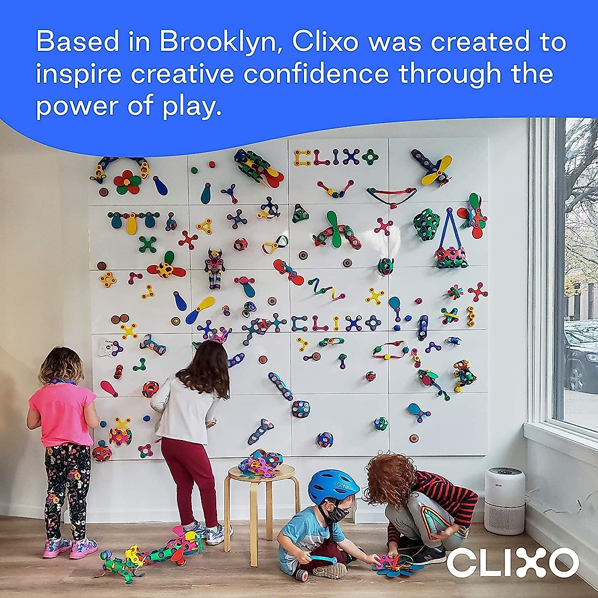 Clixo Rainbow 42 Piece Pack - Flexible, Durable, Imagination-Boosting Magnetic Building Toy- Modern, Modular Designs for Hours of STEM Play. A Multi-Sensory Magnet Toy, Travel Friendly. Ages 4-99