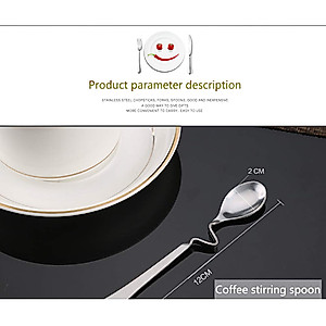6 Sets of Stainless Steel Mini Coffee Spoons Mixing Spoons Cake Dessert Spoons Horizontal Hanging Spoons