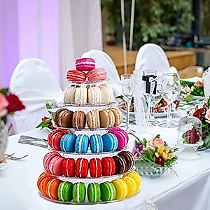 Candora 6-layer Round Macaron Tower Cake Stand Macaron Display Rack for Wedding Birthday Dessert Stand Cake Plate