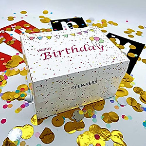 Three Foot Cat Lovely Pop up Confetti Gift Box 7.28x5.51x4.33 inches, Birthday Surprise Confetti Gift Box Surprise Mischievous Box for Kids,Girl, Party Any Occasion