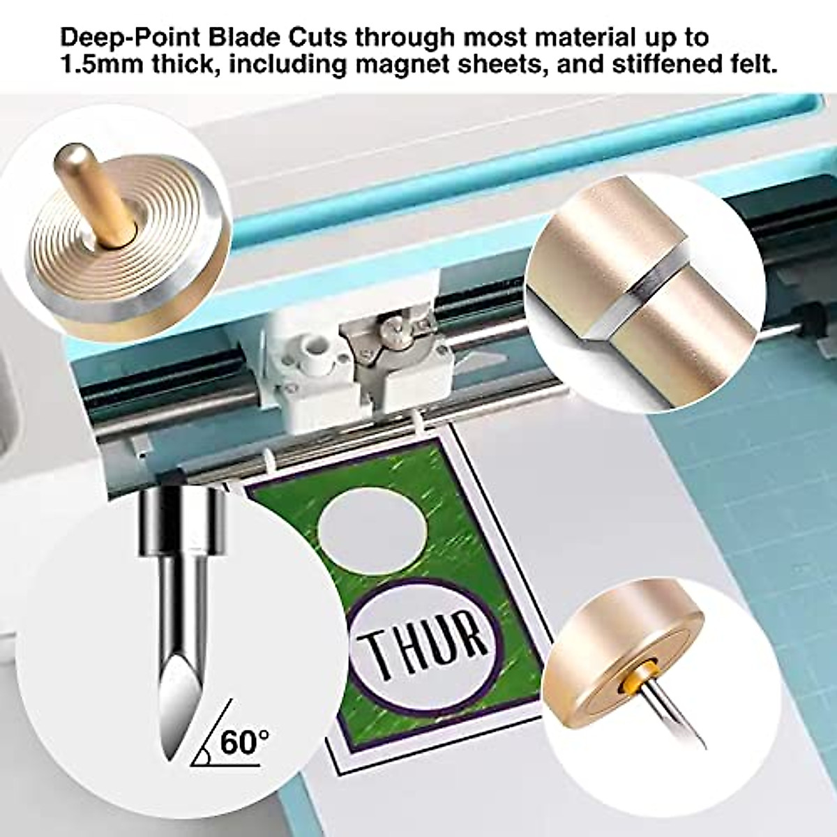 Premium Fine Point Cut Blades, Explore Deep Point Blades and Housing Compatible with Cricut Maker Cricut Explore One Explore Air and Explore Air 2 Cutting Machines