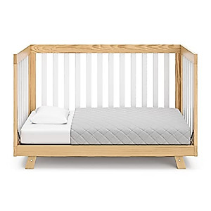 Storkcraft Beckett 3-in-1 Convertible Crib (Natural with White Slats) – Converts from Baby Crib to Toddler Bed and Daybed, Fits Standard Full-Size Crib Mattress, Adjustable Mattress Support Base