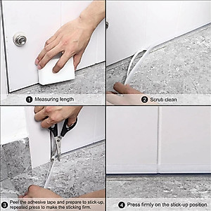 Weather Stripping Door Seal Strip, Ablink Adhesive Door Sealing Strip for Doors and Windows Gaps, Silicone Door Sealing Sticker Door Draft Stopper, 25mm