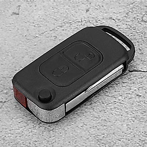 Suuonee Key Fob Case, 2 Button Remote Flip Key Fob Case Shell Cover Fit For SLK Class E113 ACES W168