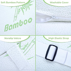 COOLBEBE 7pcs Bed Wedge Pillow Set, Premium Foam Orthopaedic Wedge Pillow for Back Neck Leg Pain Relief - Adjustable & Comfortable - Great for Sleeping, Reading, Rest Elevation