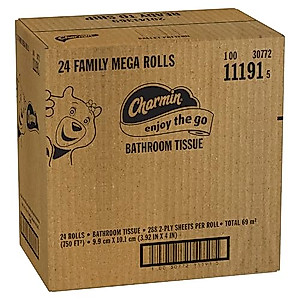 Charmin Ultra Soft Cushiony Touch Toilet Paper, 24 Family Mega Rolls = 123 Regular Rolls