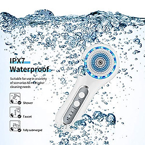 MALKERT Facial Cleansing Brush with 5 Brush Heads, 3 Modes Skin Care Brush Device, Electric Rechargeable Waterproof Face Spin Brush, Massager for Deep Cleansing and Scrubbing, Exfoliating