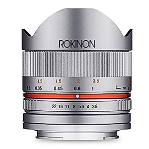 Rokinon RK8MS-E 8mm F2.8 Series 2 Fisheye Lens for Sony E Cameras, Silver