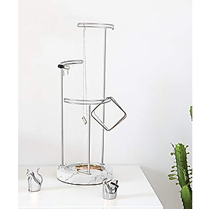 Umbra 299471-491 Tesora 3-Tier Jewelry Stand, Earring Holder, Accessory Organizer and Display, White/Nickel