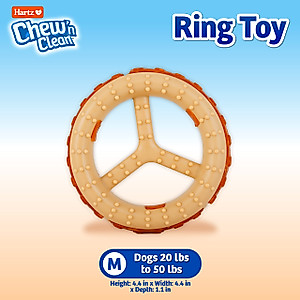 Hartz Chew ‘n Clean Chew Toy and Treat in One Chicken Flavored Ring Dog Toy, Medium