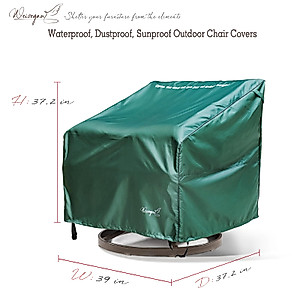WEIZEYAN Patio Chair Covers, Heavy Duty Waterproof Outdoor Patio Furniture Covers for Outdoor Chairs, Adirondack Chairs, Tolix Chairs, Dimensions are 39Lx37.2Wx37.2H Inch- （Dark green)