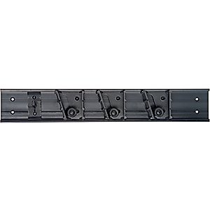 Carlisle FoodService Products CFS 4073100 Roll 'N Grip Mop, Broom and Tool Holder/Storage System, 3 Positions + 1 Hook (Case of 12)