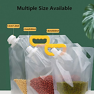 AODGHC Grain Moisture-Proof Sealed Bag,10Pcs Resealable Stand Up Pouches,Transparent Food Sealing Bags,Rice Packaging Bags for Home Kitchen (2.5L Bag with 3.3cm Mouth)