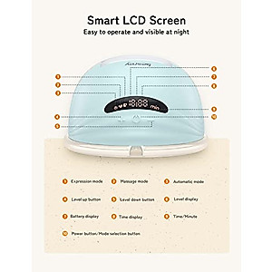 Besrey Wearable Breast Pump Hands Free with 3 Mode 12 Levels, Double Portable Electric Breast Pump of LED Display, Memory Function, Leak-Proof & Low Noise, 24mm All-in-One Painless Breastfeeding Pump