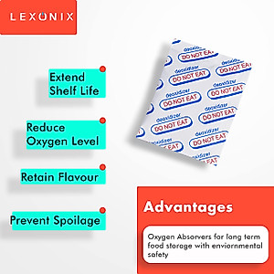 500cc (100 PCS – 5 Pcs Packs * 20 sets ) Food Grade Oxygen Absorbers for Food Storage use for Vacuum Seal or Mylar Bag Food Storage Keep Food Fresh Anti Oxygen Absorbing Packets (500cc)
