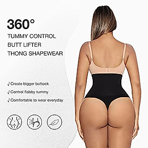 Lover-Beauty Shapewear for Women High Waist Double Tummy Control Panty Tummy Control Shapewear Invisible Waist Trainer Body Shaper Black XL/XXL