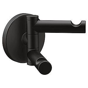 Moen Align Matte Black Modern Double Swivel Robe Hook, YB0402BL