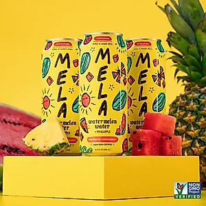 Mela Water Natural Watermelon Juice Drink, Electrolytes & Antioxidants, Natural Hydration, Coconut Water Alternative, Vitamin C, Pineapple, 11.15 fl oz (Pack of 12)
