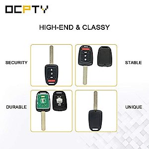 OCPTY 1 X Flip Key Entry Remote Control Key Fob Transmitter Replacement for Honda for Accord for Civic 1.8L 2.4L 2013-2015 4 Buttons