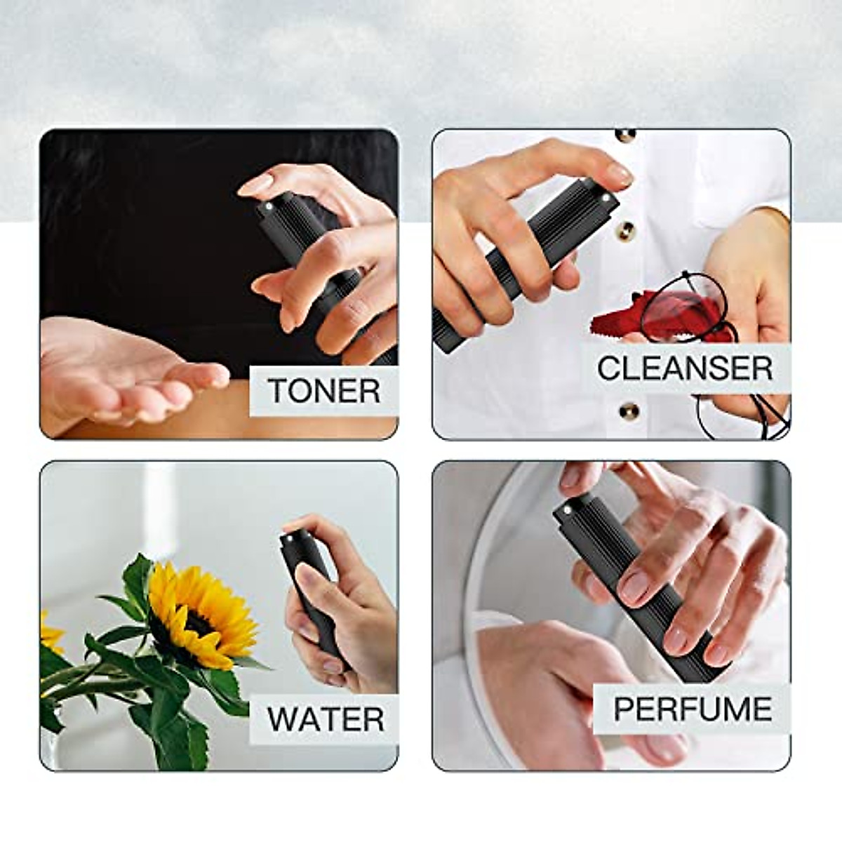 owlyee 8ML Perfume Atomizer (3PCS) Empty Cologne Spray Bottle, Mini Travel Sprayer (Blue, Silver, Gold)