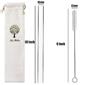 ALINK 10 Tritan Reusable Straws + 6 Tritan Smoothie Straws
