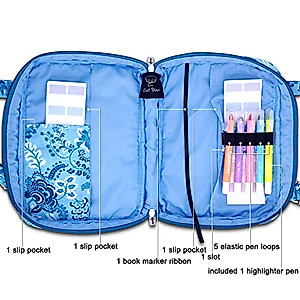 Lost Deer Bible Cover for Women with Adjustable Straps, Large Study Bible Carrying Case Bag with Zip Pocket, 10x7x2.7 Inches