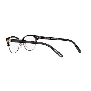 Coach HC6195 Prescription Eyewear Frames, Shiny Rose Gold/Grey Signature C/Demo Lens, 53 mm