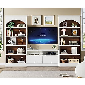 Tribesigns 5-Shelf White Bookcase and Bookshelf, 70.9'' Tall Bookcase with 5-Tier Storage Shelves, Vintage Free-Standing Library Bookshelf Shelving Unit for Living Room, Home Office (White & Oak)